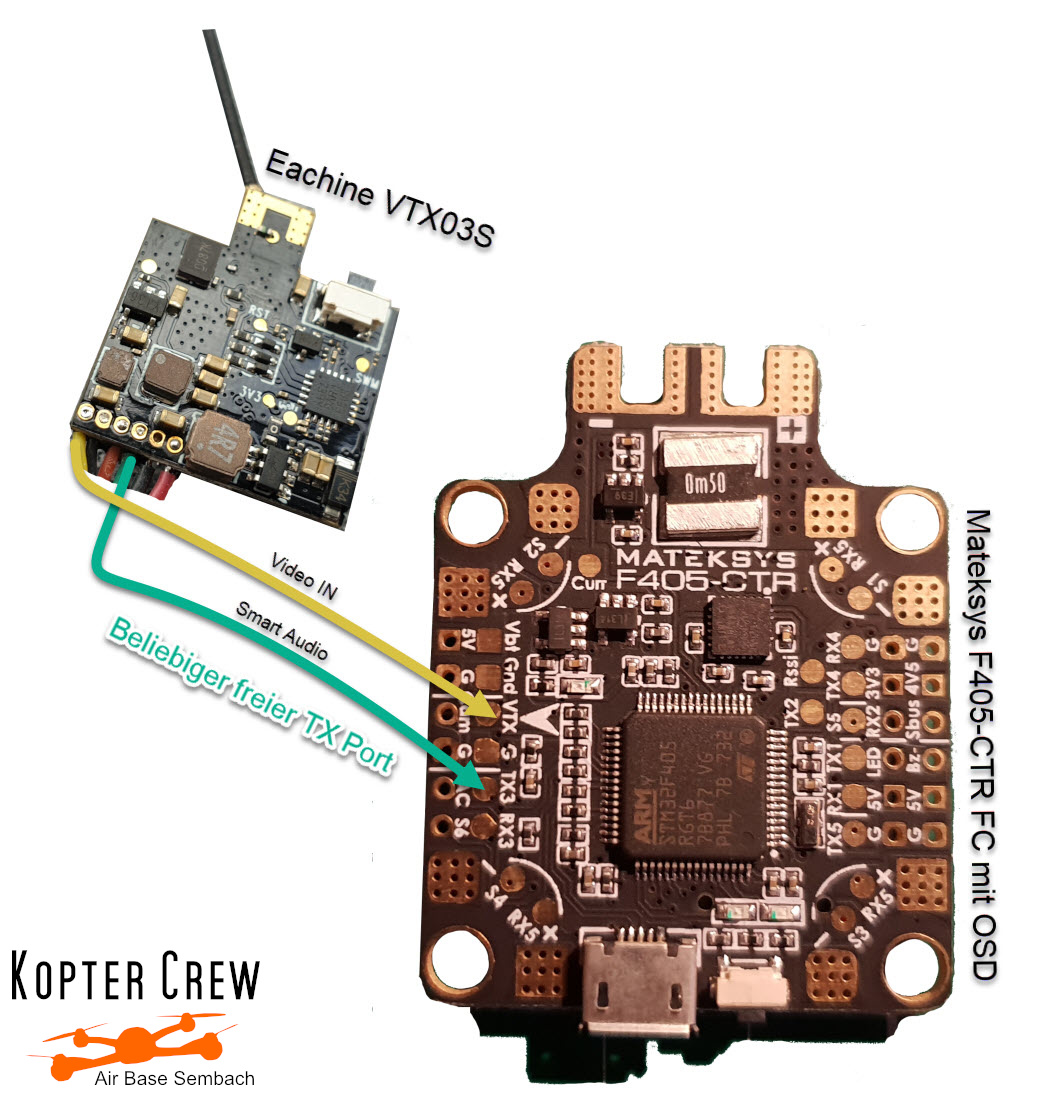 VTX-Telemetrie mit BetaFlight und Smart Audio - Eachine VTX03S › Kopter Crew